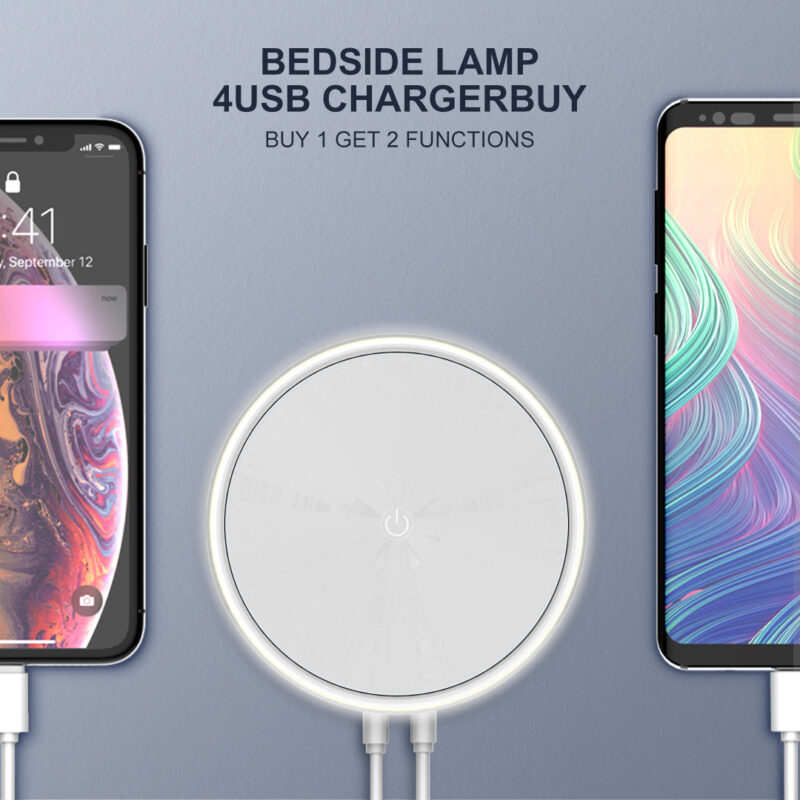 A4406 2.4W Led Lamp + 4 USB Home Charge Adapter