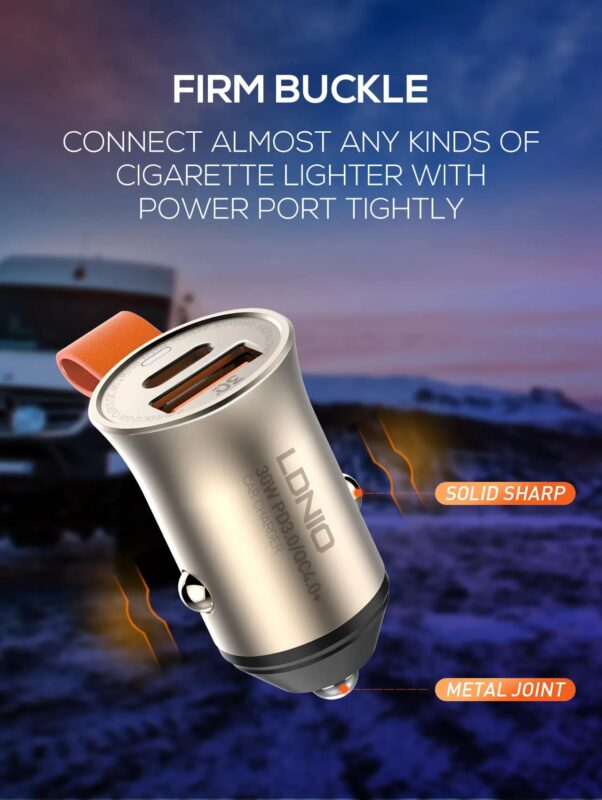 C509Q PD + QC4.0 30W Fast Car Charger With Micro Cable