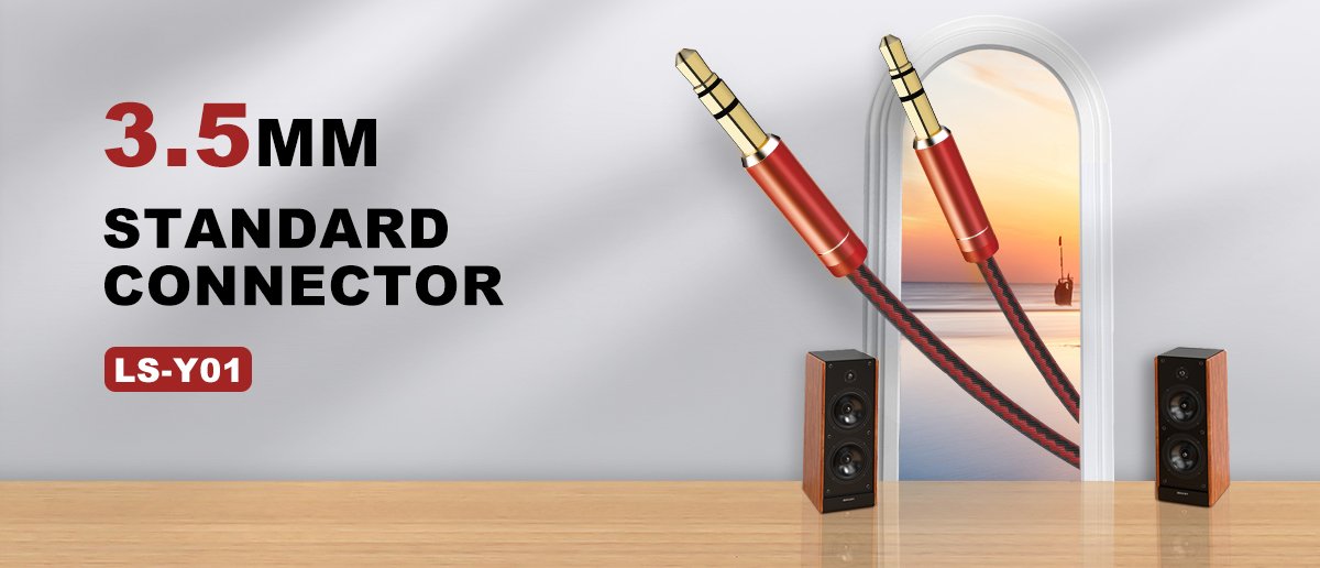 كابل صوت 3.5 ملم من لدنيو LS-Y01 احمر | لدنيو مصر
