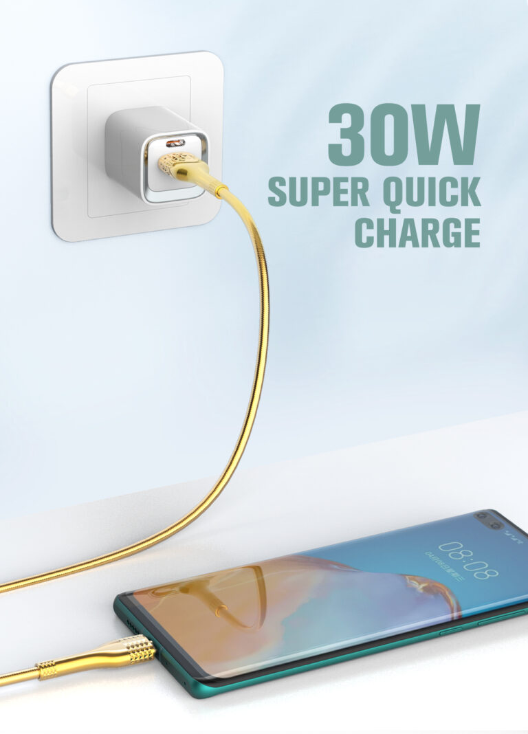 LS651-30W Woven Aluminum Foil USB3.0 Data Cable Lightning | LDNIO EGYPT