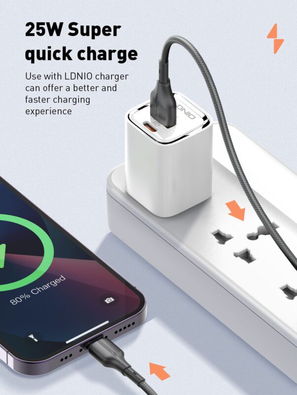 LS851 | LDNIO type-c fast charging 25W high quality | 1M | LDNIO EGYPT